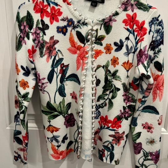 Boston Proper | Sweaters | Boston Proper Ls Floral Pearl Embellished ...